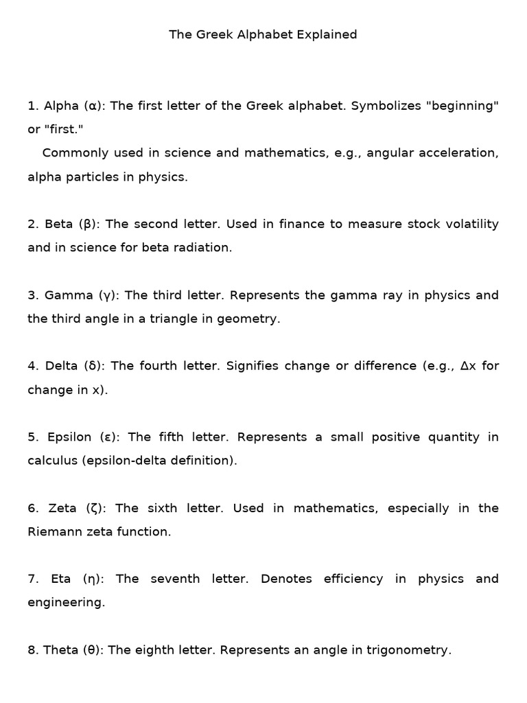 Greek Alphabet Uses in Science | PDF | Greek Alphabet | Physics