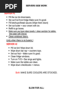 Server Sidework Checklist | PDF | Restaurants | Home