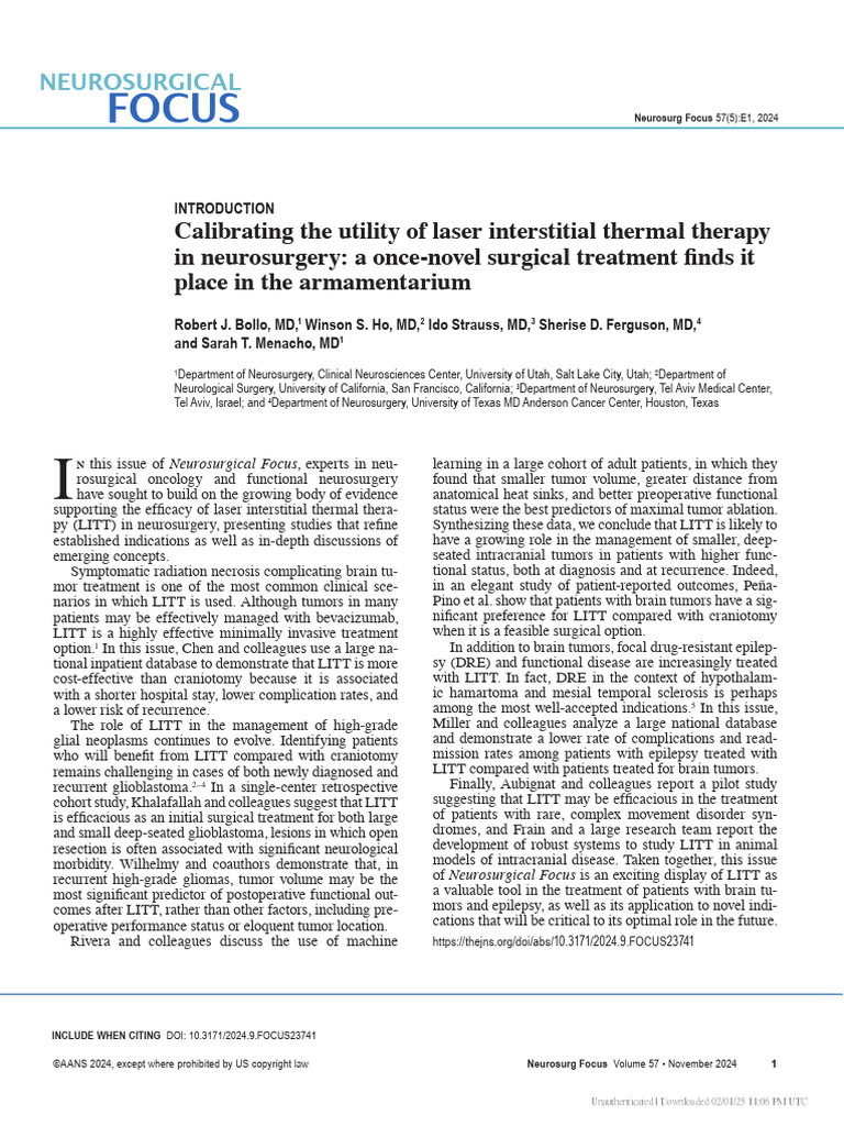 neurosurg-focus-article-pE1 | PDF | Brain Tumor | Neurosurgery