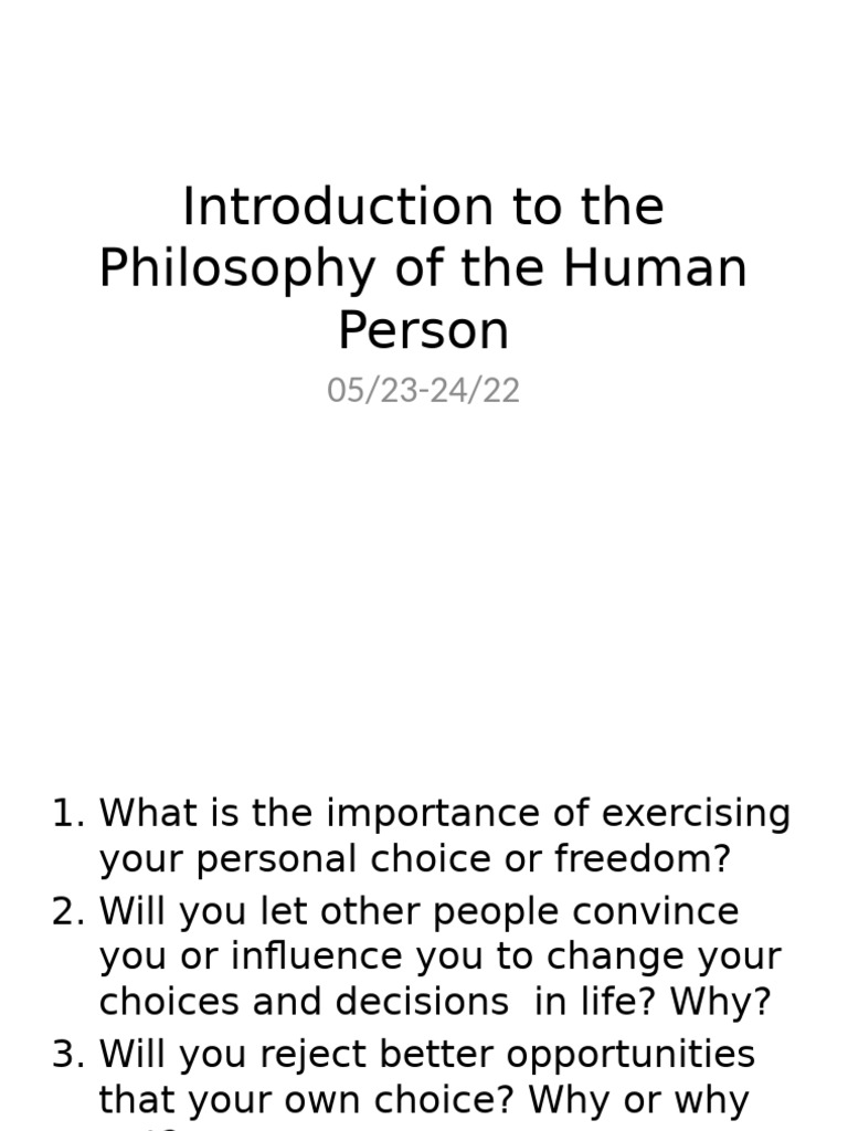 Introduction To The Philosophy of The Human Person | PDF | Analytic ...