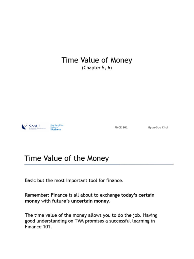 lecture1_TVM | PDF | Annual Percentage Rate | Time Value Of Money