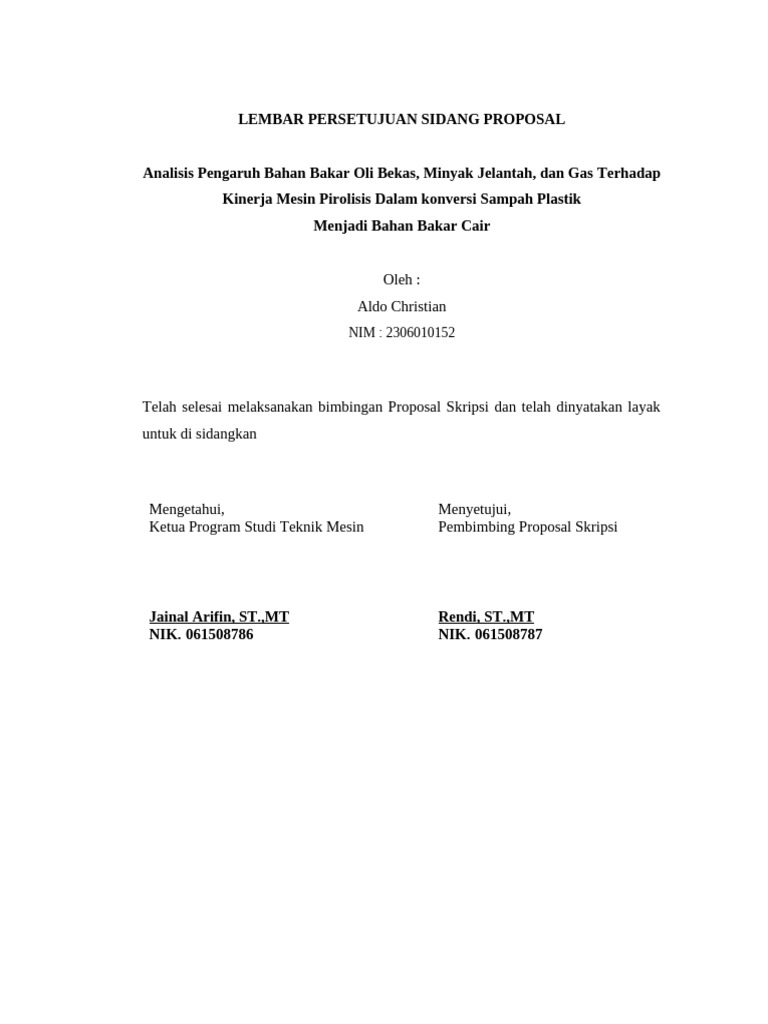 Persetujuan Sidang Proposal Teknik | PDF