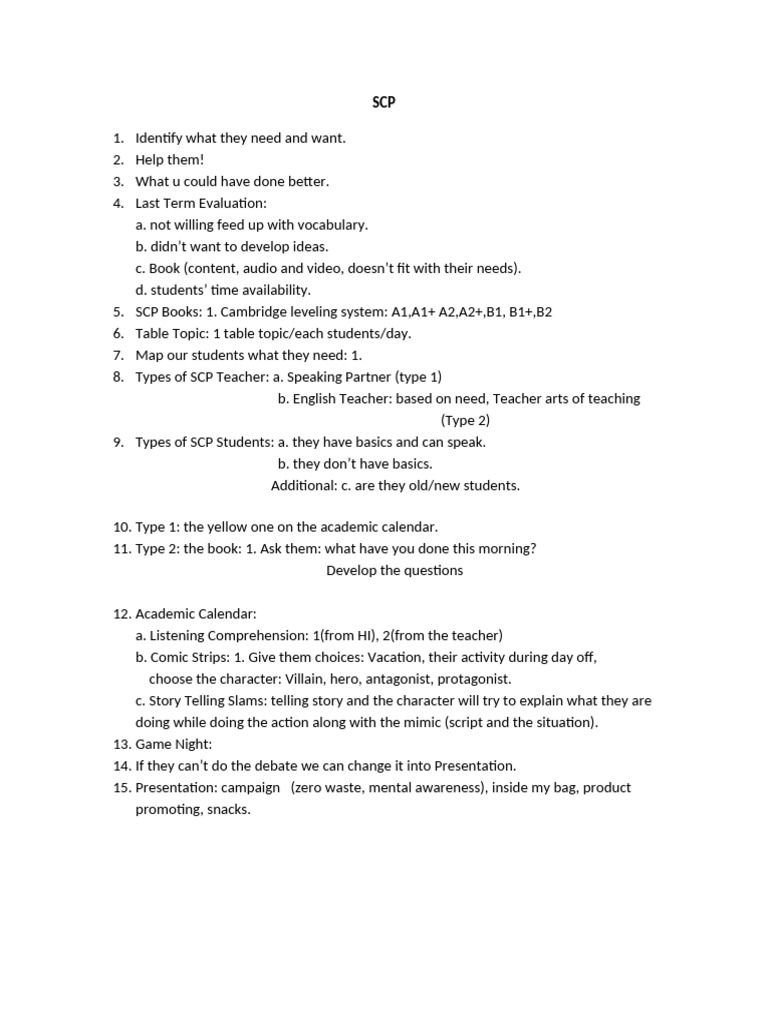 SCP Training With Sir M | PDF