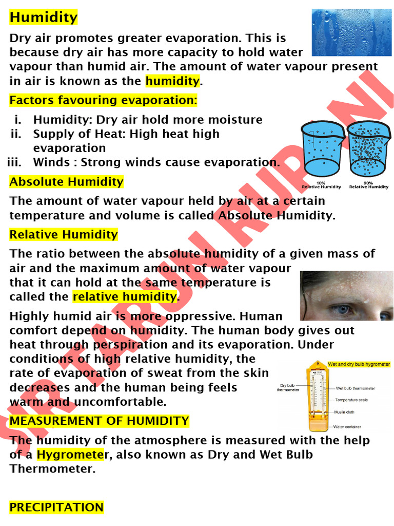 Humidity | PDF | Precipitation | Humidity