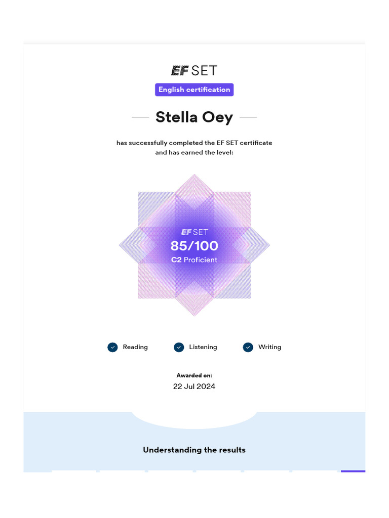 EF SET Certificate: C2 Proficient Level | PDF | Learning | Communication