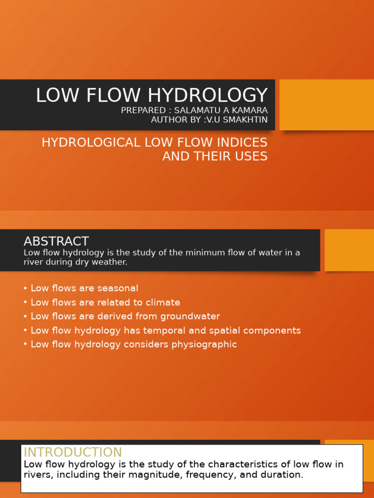 Low Flow Hydrology | PDF