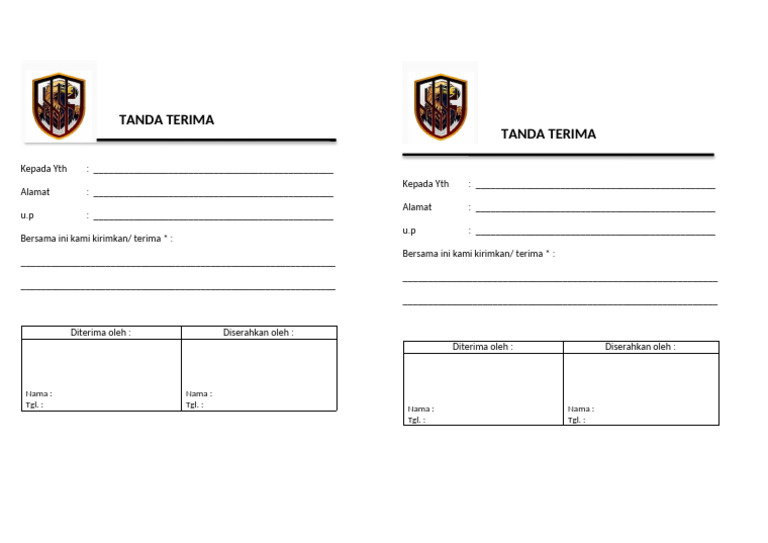 Form Tanda Terima | PDF