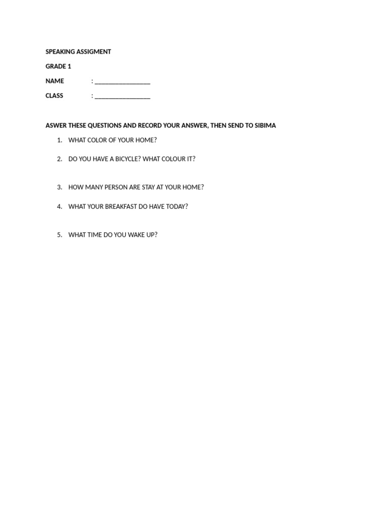 Speaking Assigment | PDF