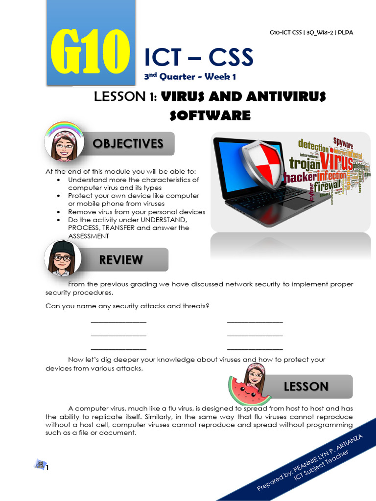 9 - G10 CSS ICT Module For 3Q W1 2 VirusAntivirus Virtualization Software | PDF | Computer Virus ...