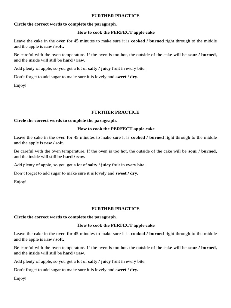 FURTHER PRACTICE | PDF