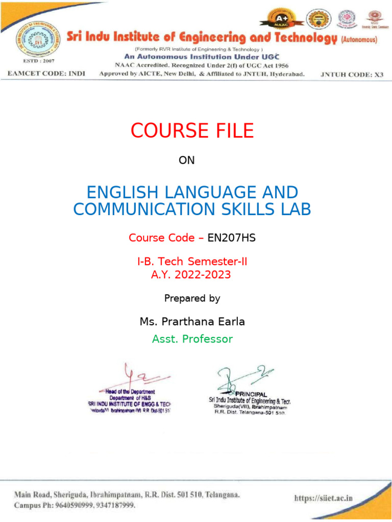 English Language Communication Skill Lab | PDF | Stress (Linguistics ...