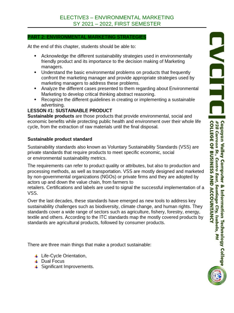 Environmental Marketing Strategies Guide | PDF | Life Cycle Assessment ...
