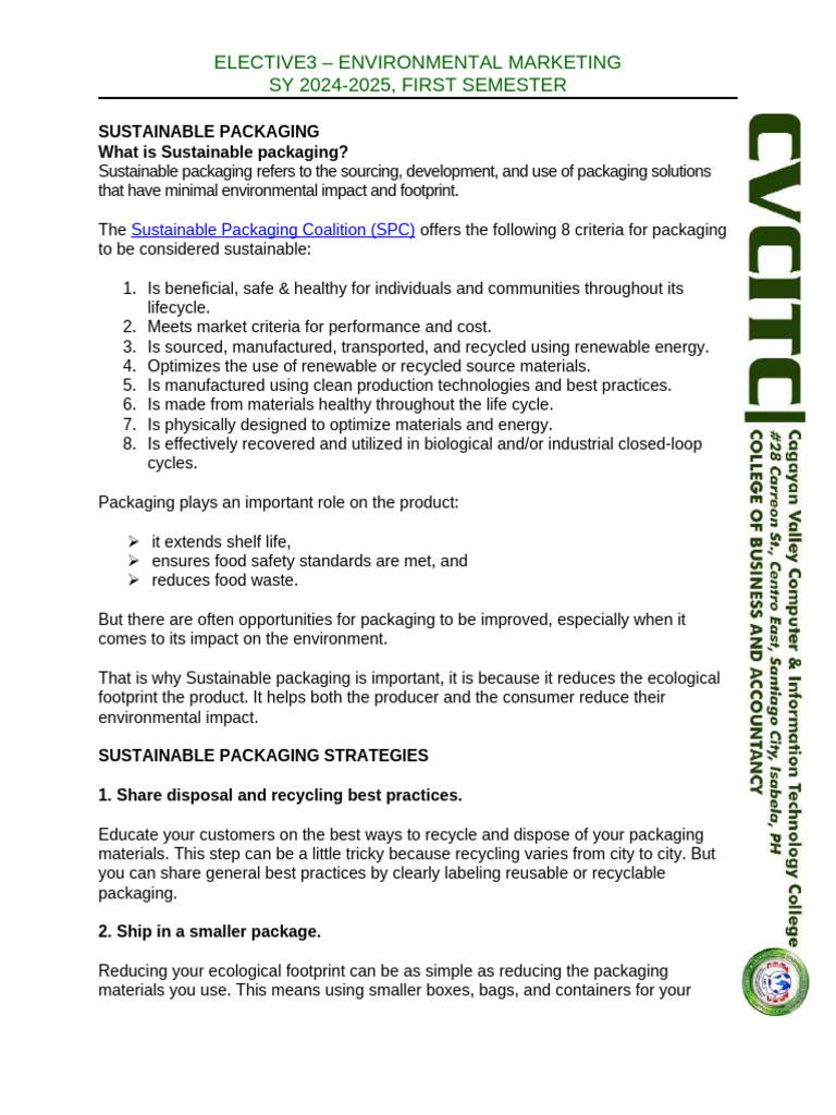 Sustainable Packaging Strategies Guide | PDF | Recycling | Sustainability