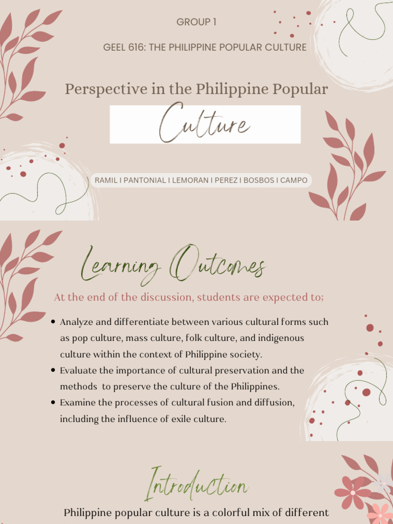 Philippine Popular Culture Overview | PDF | Social Psychology | Liberal ...