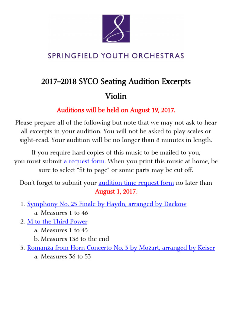 SYCO-Seating-Auditions-Violin | PDF