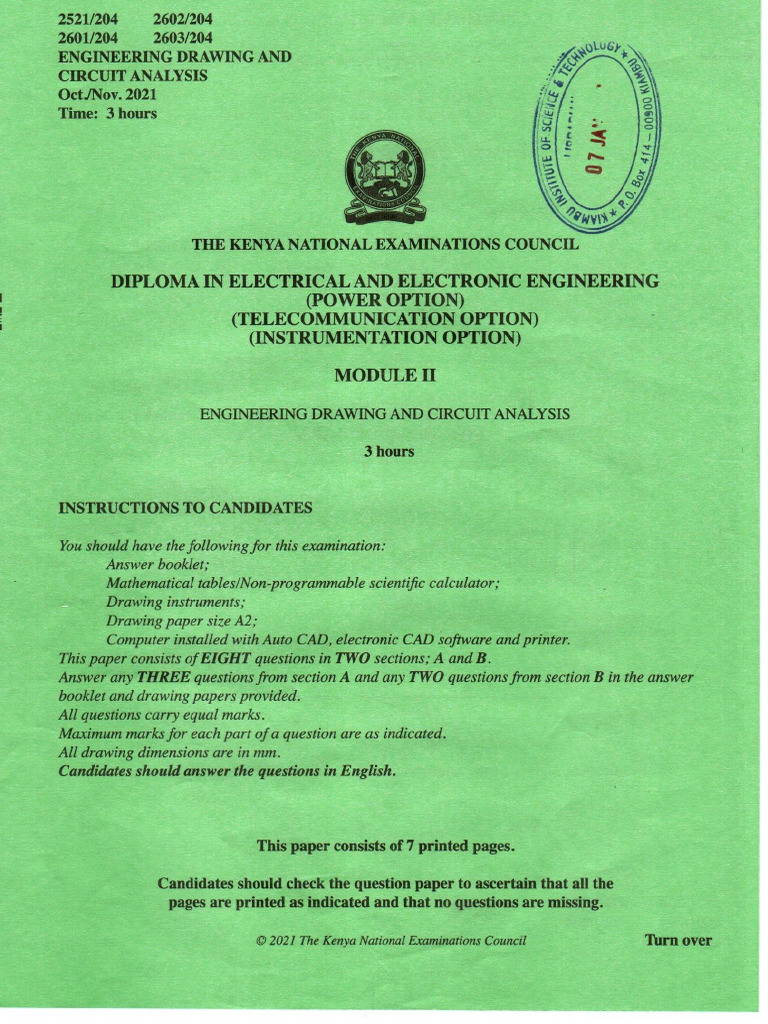Engineering Drawing and Circuit Analysis Module II Nov 2021 | PDF