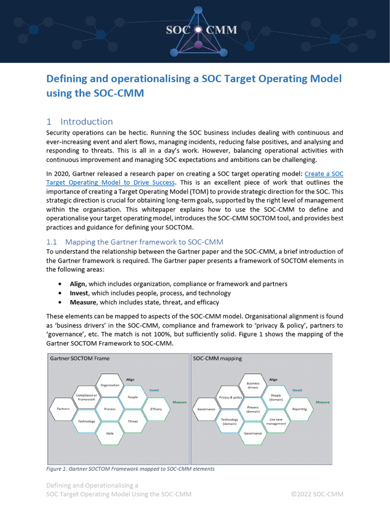Using The Soc Cmm For Soc Target Operating Model 1676948703 Pdf Goal System On A Chip