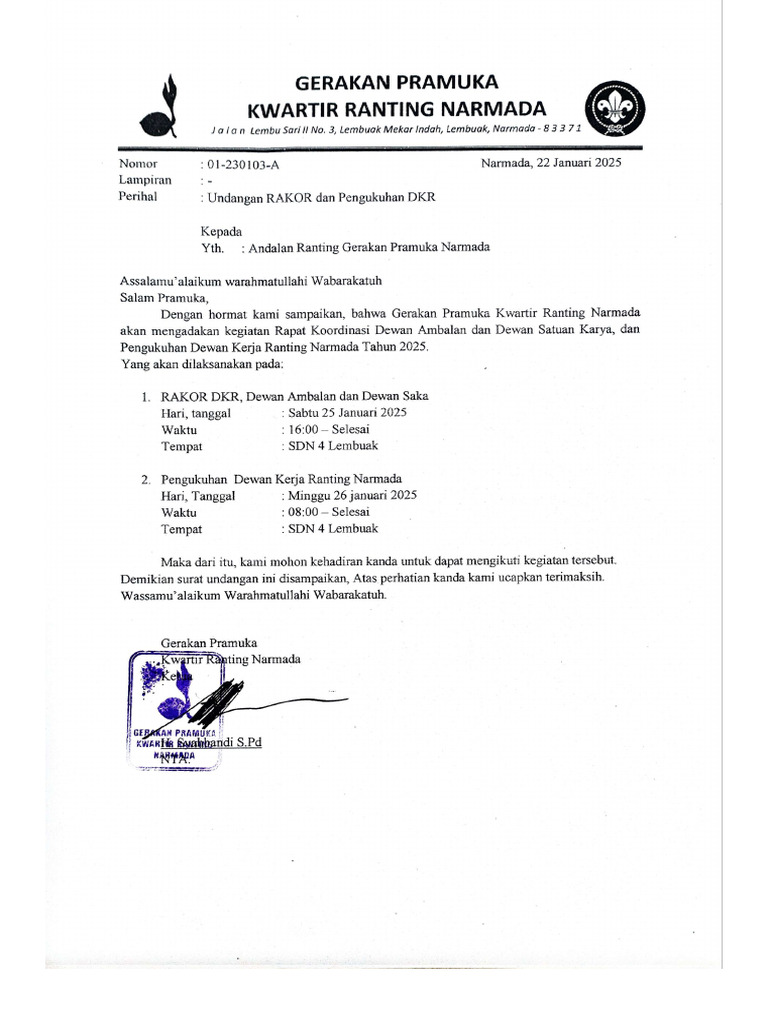 Undangan Pengukuhan DKR | PDF