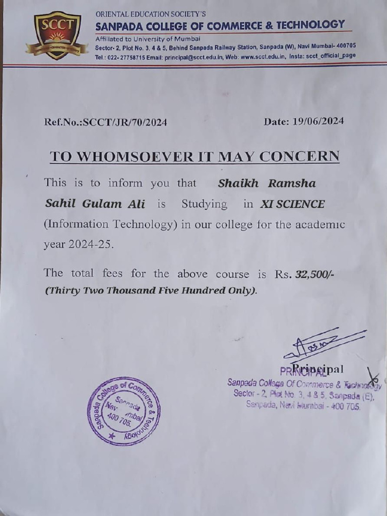 Fees Structure Format | PDF