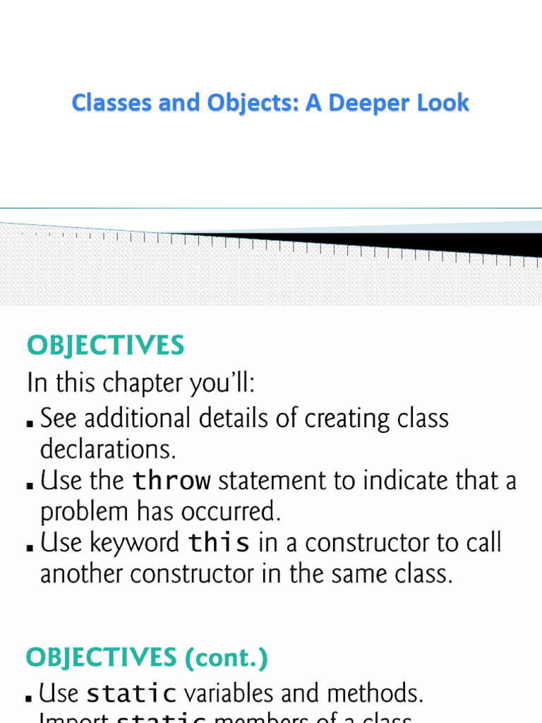 Classes in Detail | PDF | Class (Computer Programming) | Constructor ... Classes in Detail | PDF | Class (Computer Programming) | Constructor ...