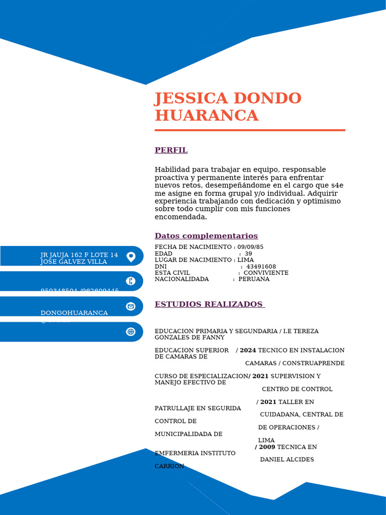 Currículum Vítae Con Foto y Moderno | PDF