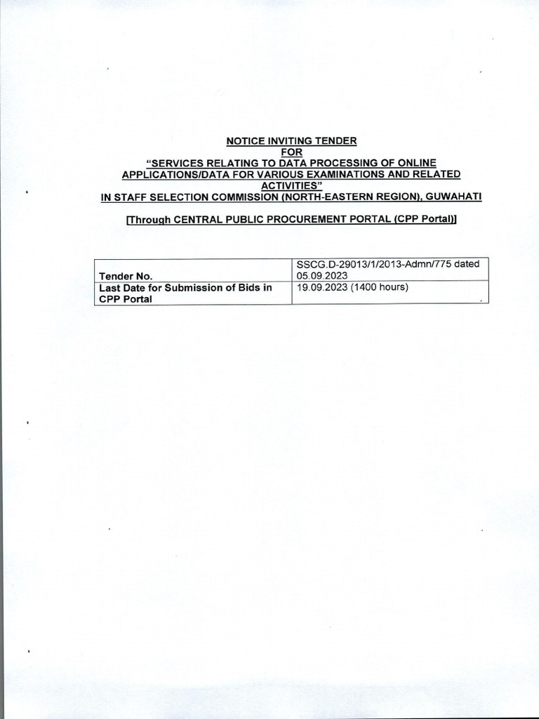 SSC NER Data Processing Tender | PDF | Taxes | Taxation