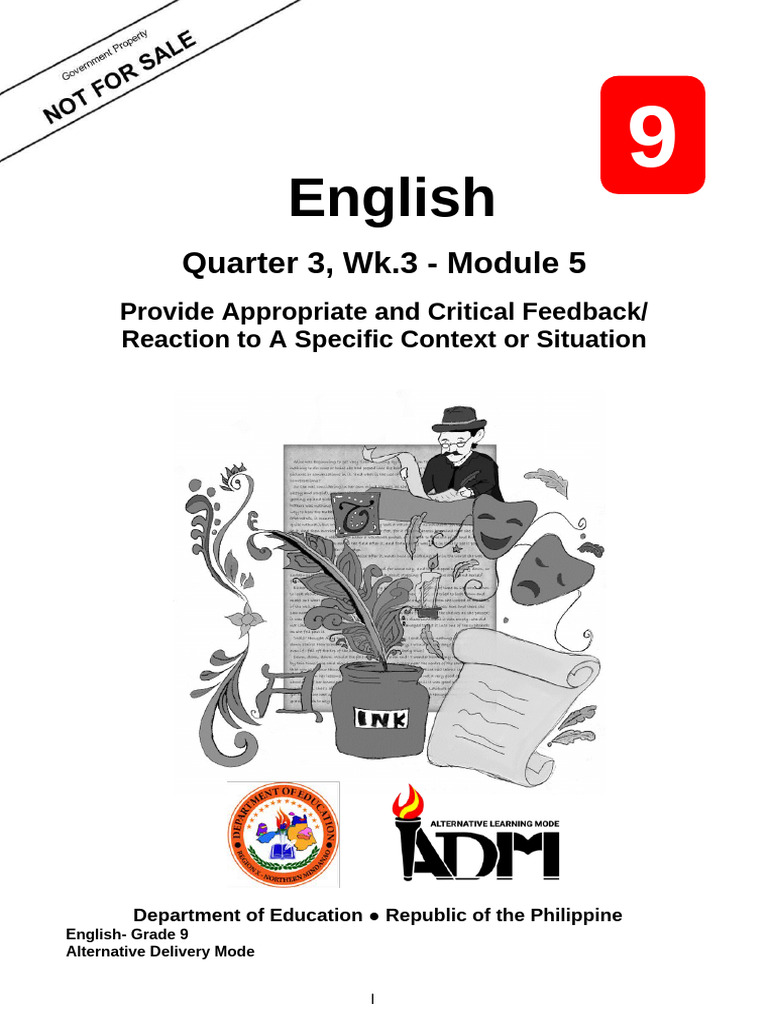 English9 - q3 - Mod5 - Provide Appropriate and Critical Feedback To A Specific Context or ...