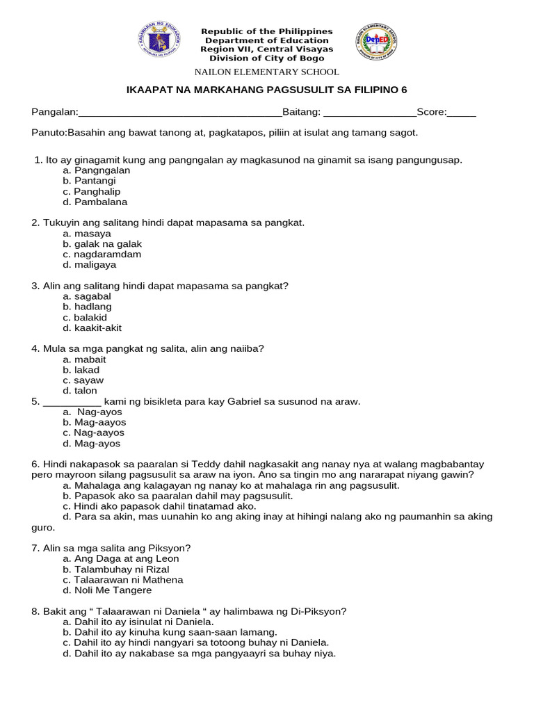 Filipino6 Q4 Final | PDF