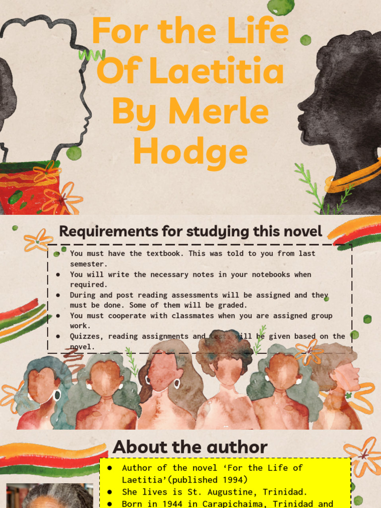Introduction To The Novel: For The Life of Lartitia by Merle Hodge | PDF