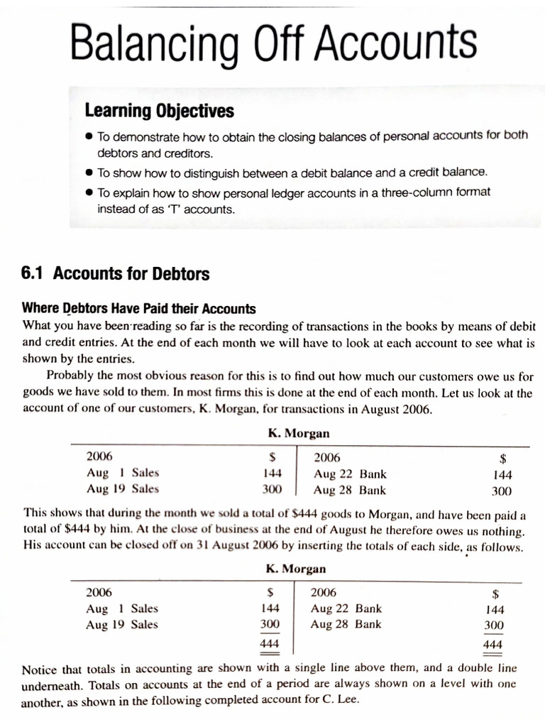 Balancing Off Accounts | PDF