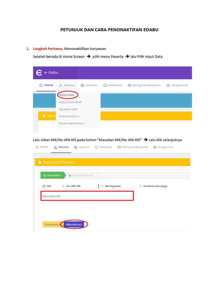 PETUNJUK PENONAKTIFAN PHK (1) | PDF