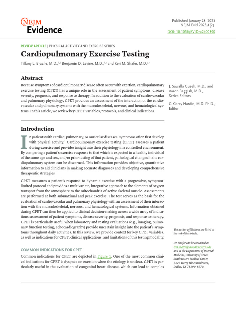 Cardiopulmonary Exercise Testing Insights | PDF | Heart Rate | Heart