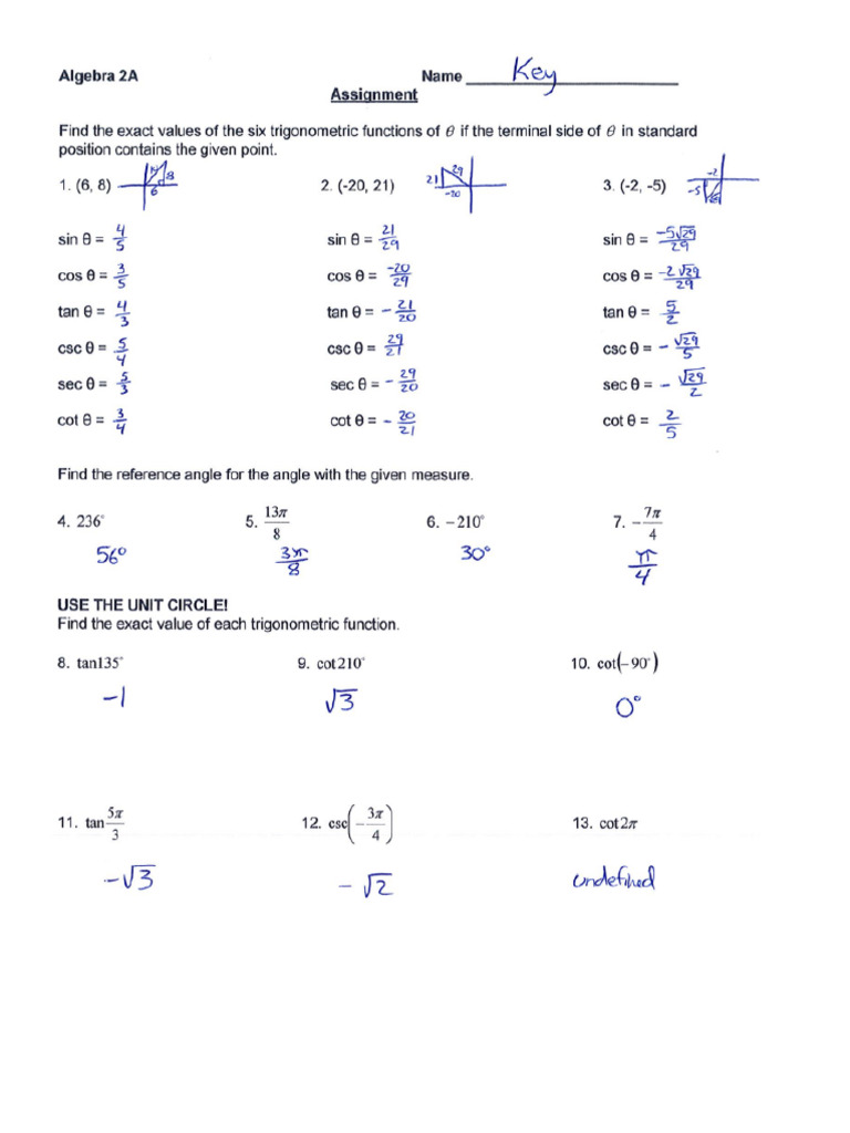 Unit 10 Homework - Alg. 2-8 | PDF
