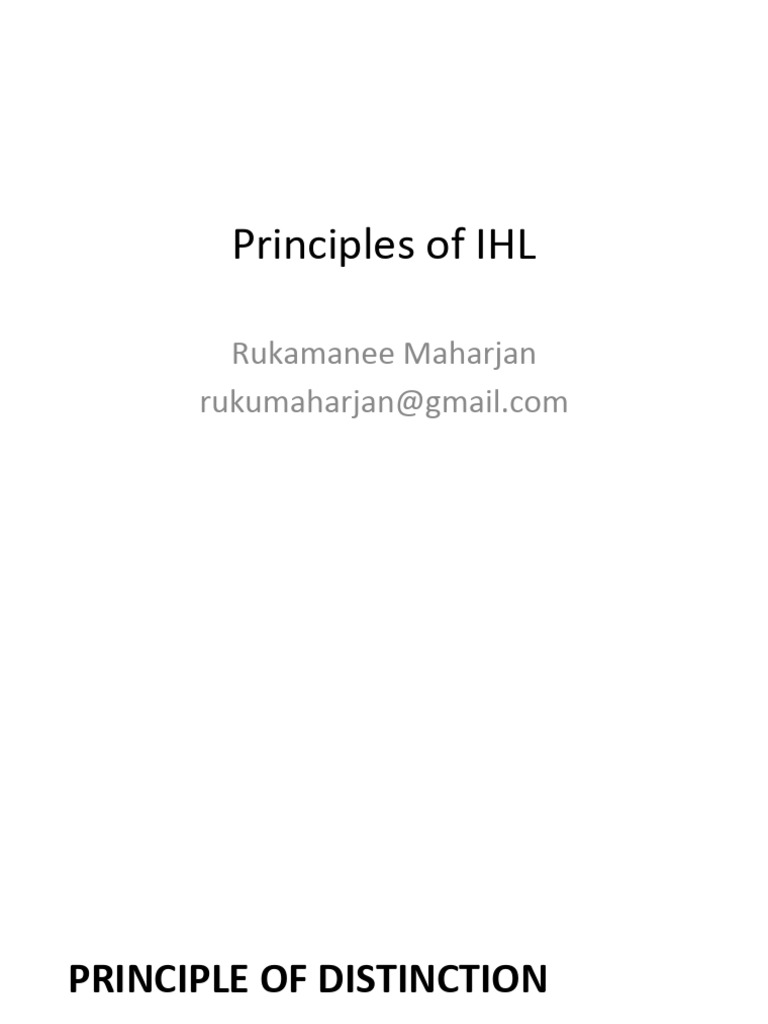 Key Principles of International Humanitarian Law | PDF