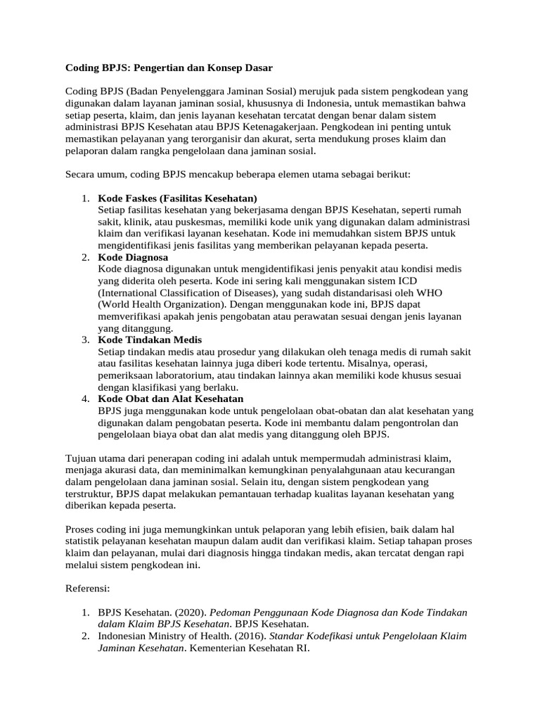 Coding Bpjs | PDF