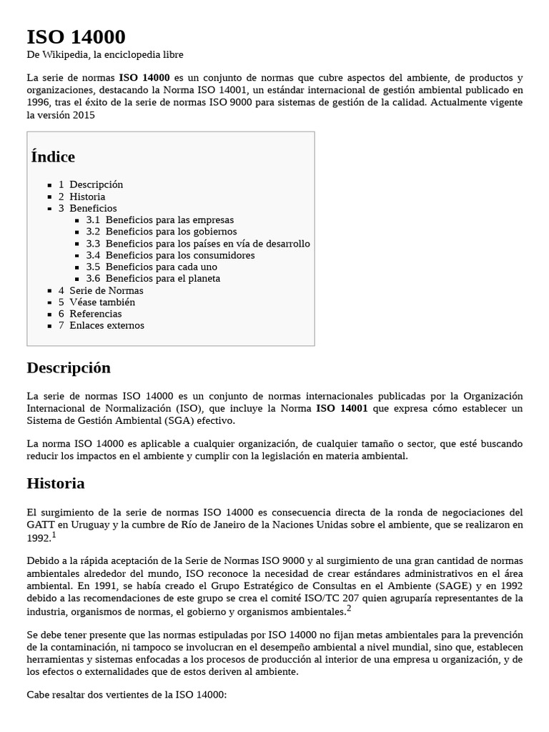 Normas ISO 14000: Gestión Ambiental | PDF | Entorno natural | Business
