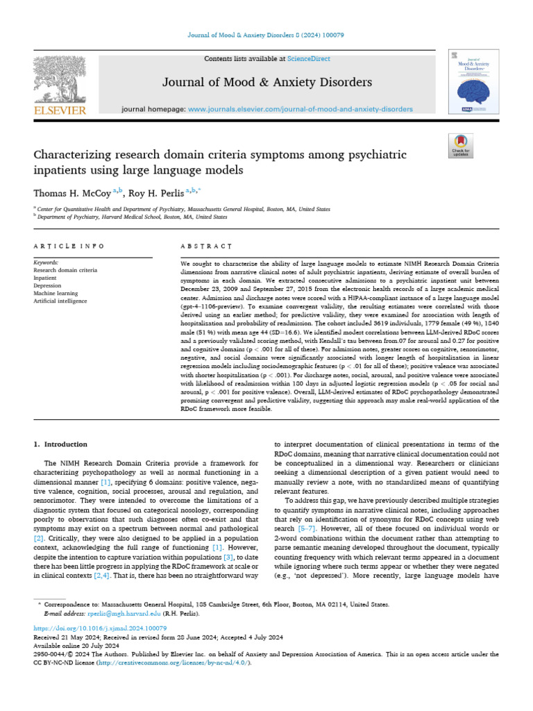 Characterizing Research Domain Criteria Symptoms A | PDF | Psychiatry ...