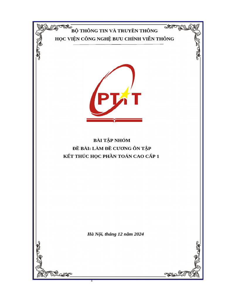 BÀI TẬP NHÓM MÔN TCC1 | PDF