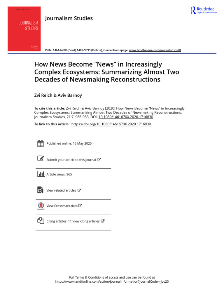 How News Become News in Increasingly Complex Ecosystems Summarizing ...