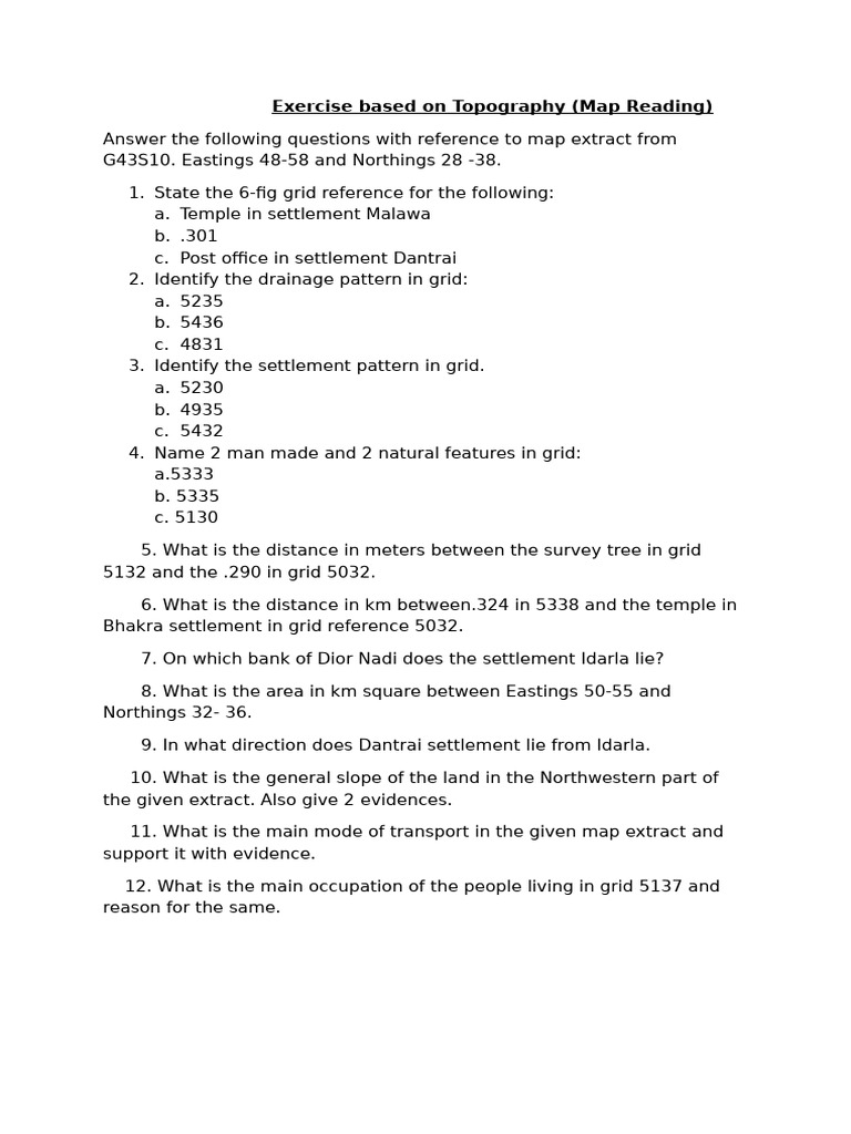 Toposheet Revision 1-G43 S10 | PDF