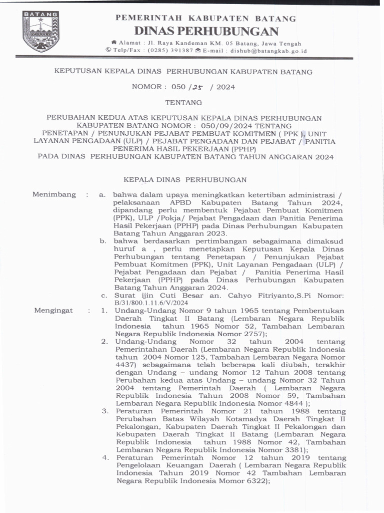 SK PPK,PP,PPHP 2024 PERUBAHAN KEDUA | PDF