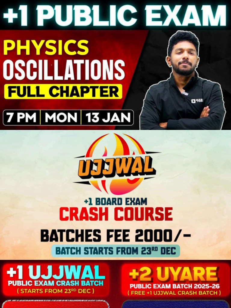 Exam Winner Plus One Physics Oscillations Full Chapter Youtube Live ...