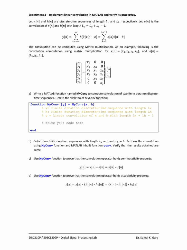 DSP Experiment 3 | PDF