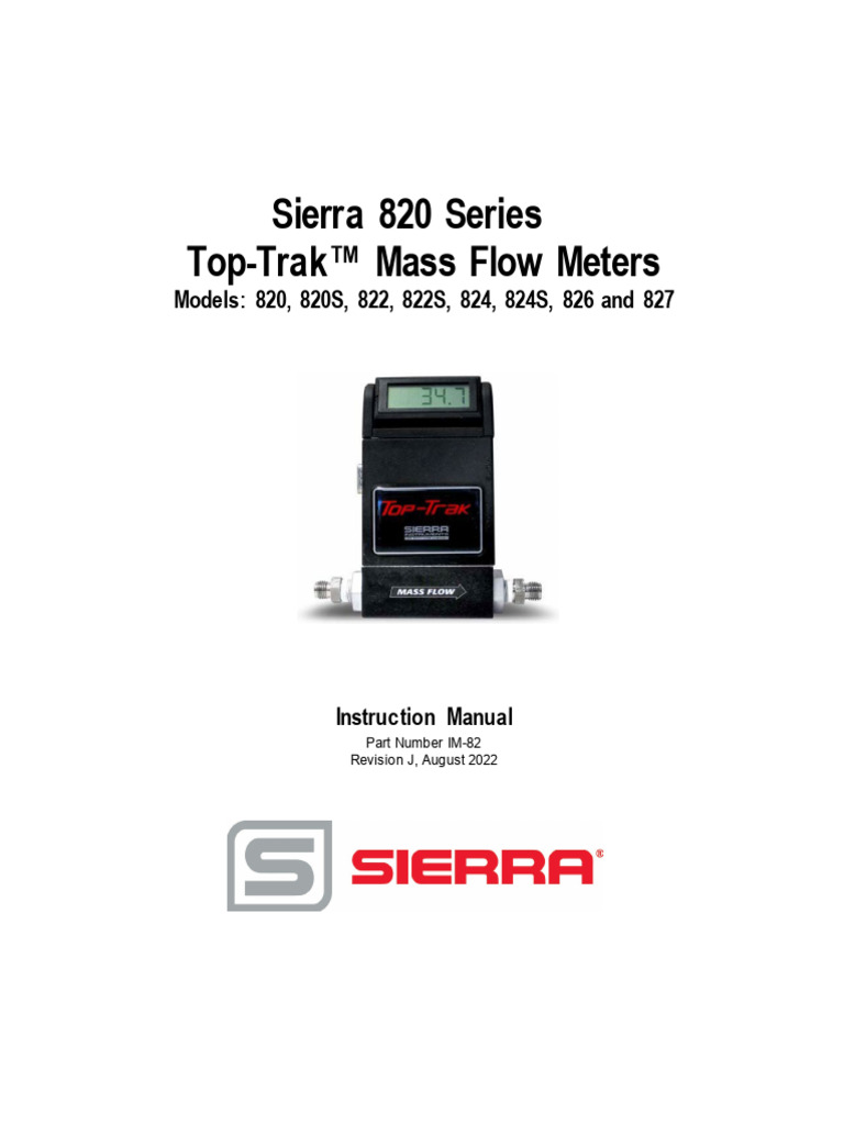 820-series-instruction-manual | PDF | Pipe (Fluid Conveyance) | Flow ...