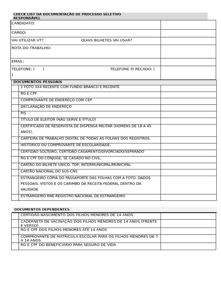 checklist-documentos | PDF