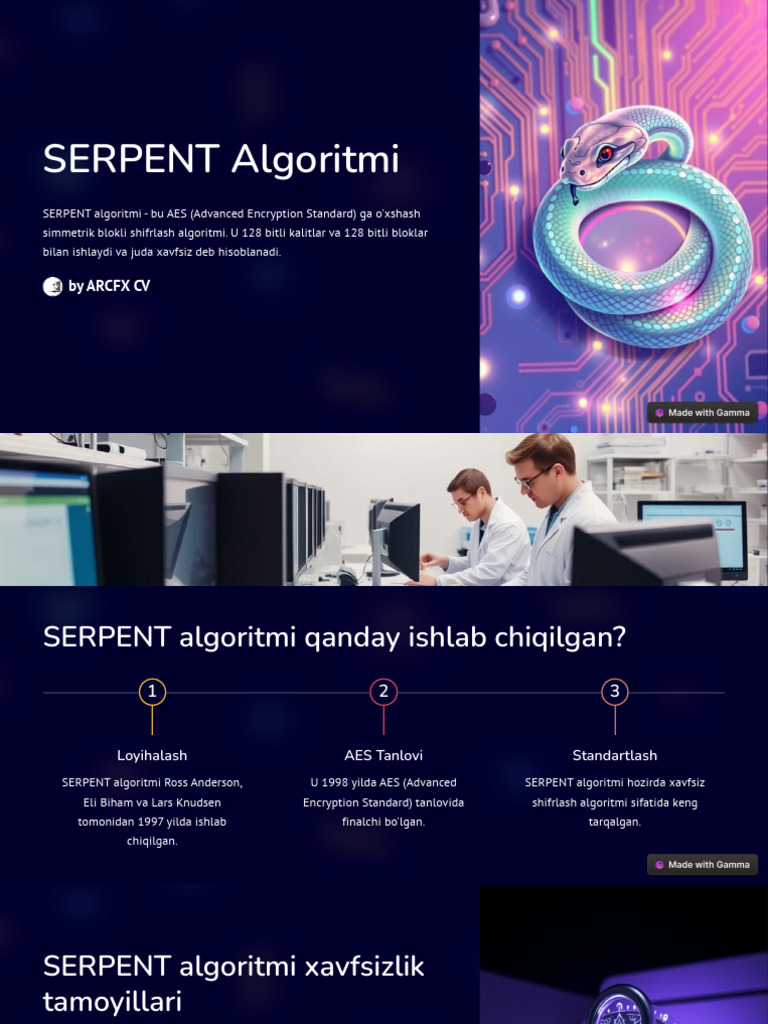 SERPENT Algoritmi | PDF