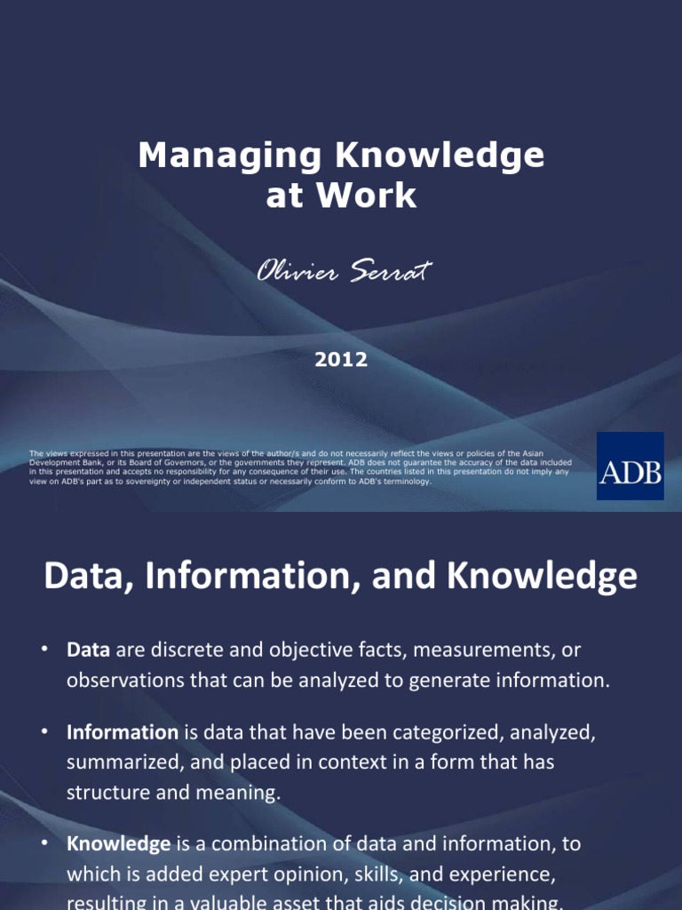 Managing Knowledge at Work | PDF | Knowledge Management | Competence ...