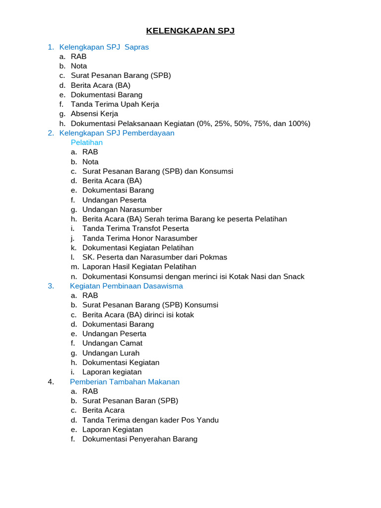 Kelengkapan SPJ | PDF