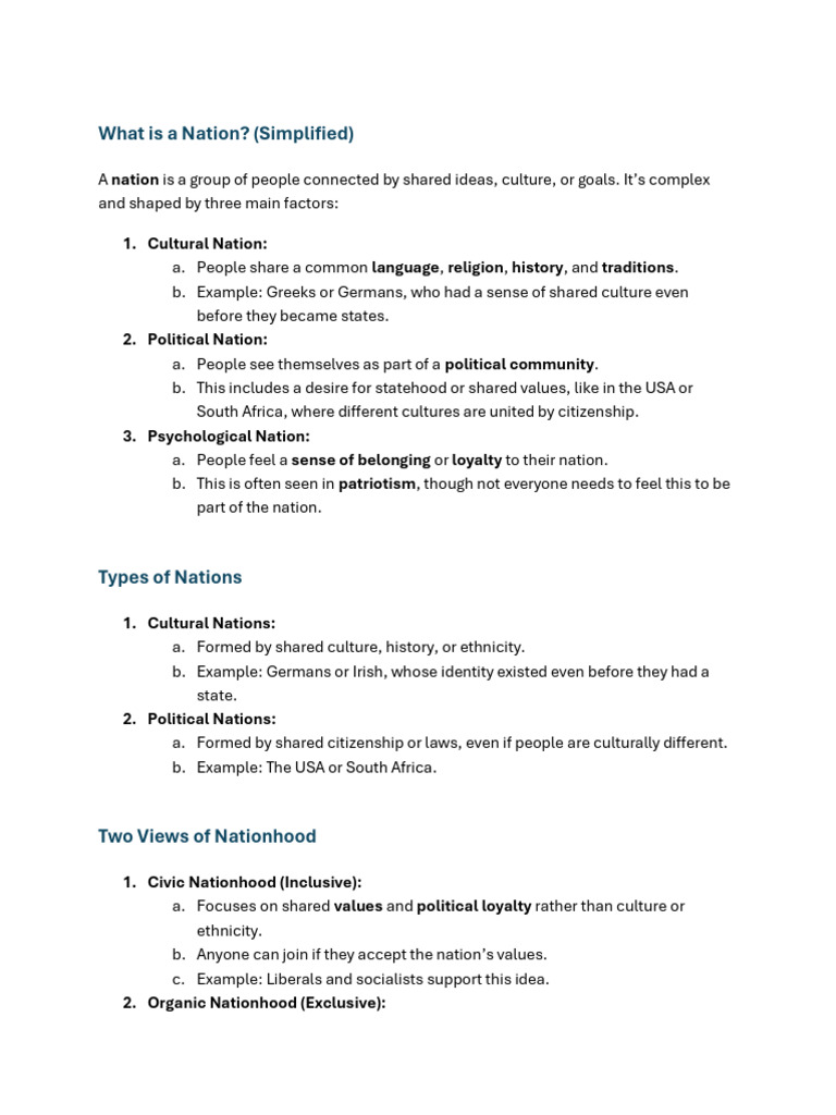 Nation, Nation-State & Nationalism | PDF | Nationalism | Nation