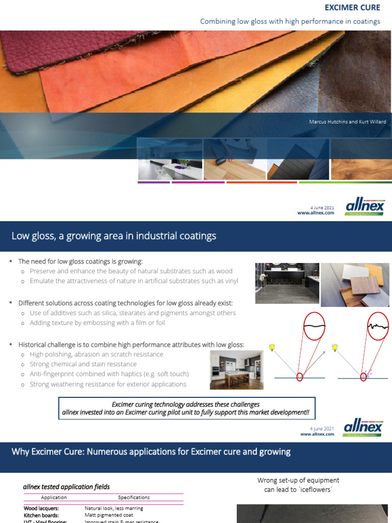 Customer Summit Achieving Ultra Low Gloss Coatings Through The Use of Excimer Technology Allnex ...